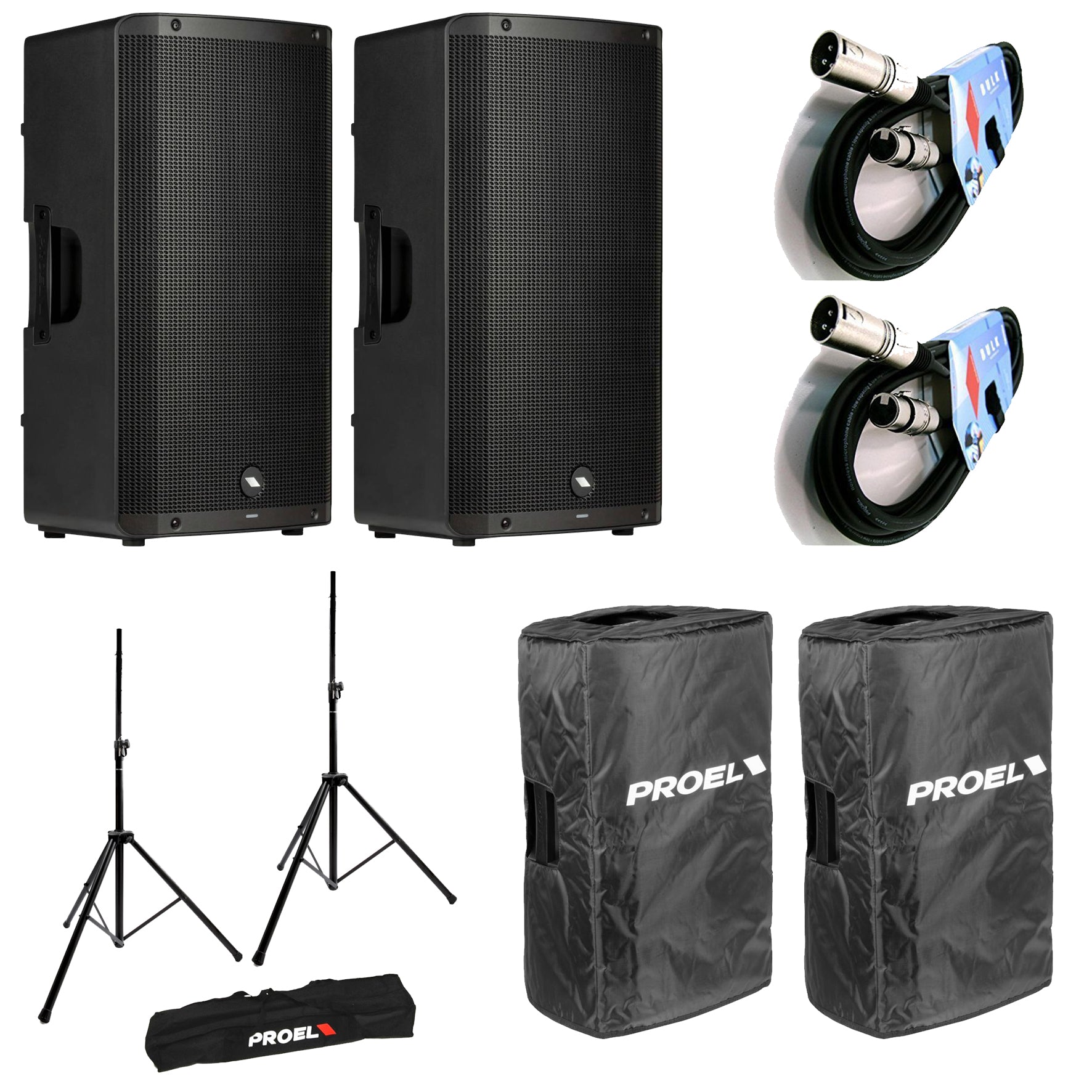 Proel DIVA15A Coppia Diffusore attivo 1000w picco + 2 Cover + 2 Stativi + 2 Cavi | Globalnet