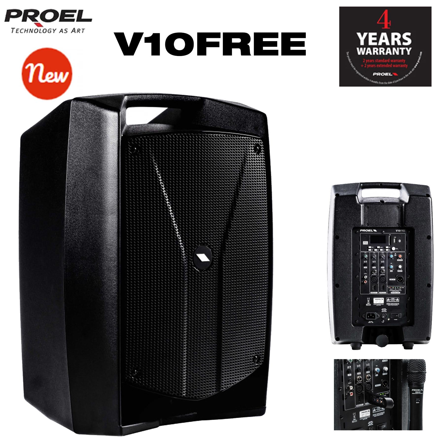 Proel V10FREE Sistema audio completo alimentato a batteria Cassa Attiva 400w | Globalnet
