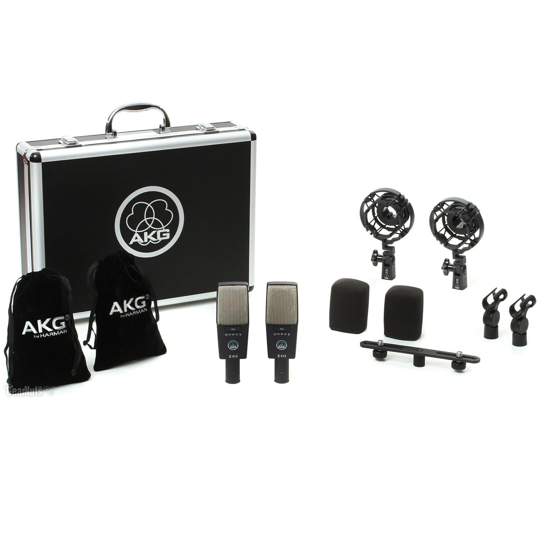 AKG C414 XLS Matched Pair Stereo Set Microfoni Pro, multi-pattern, per ...