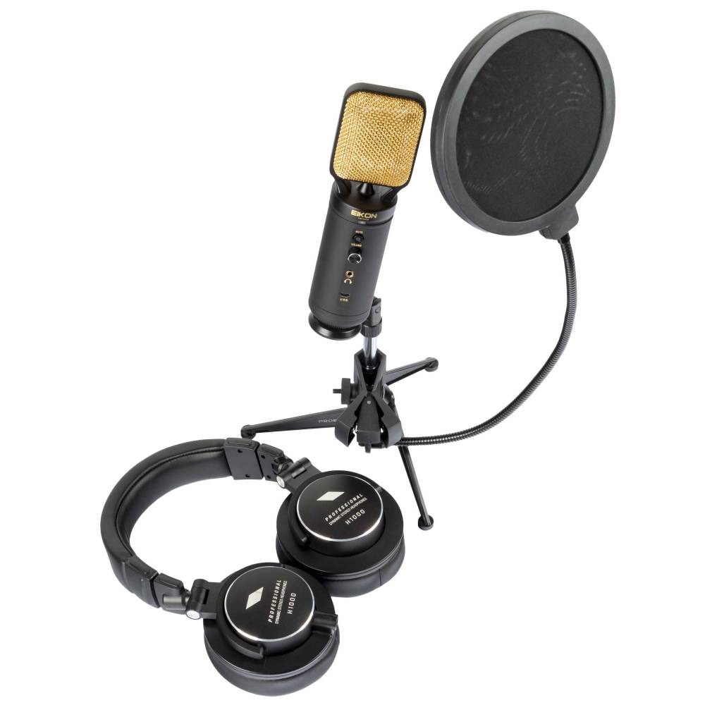Proel EIKON STUDIO BOX THREE Kit home recording Cuffia Microfono Stand ...